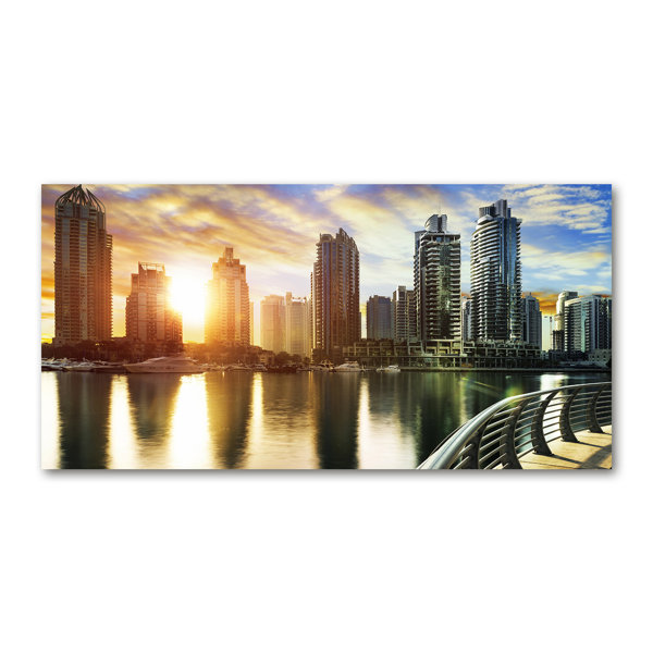 Ebern Designs Dubai Sunset - Ungerahmte Kunstdrucke auf Leinwand | Wayfair.de